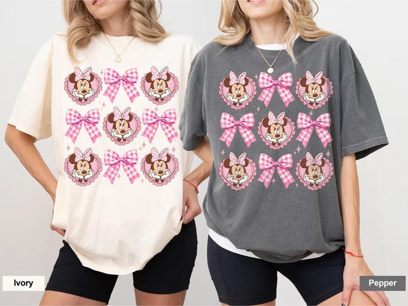 Retro Vintage Minnie Bow Coquette Pink Shirt, Minnie Mouse Shirt ...