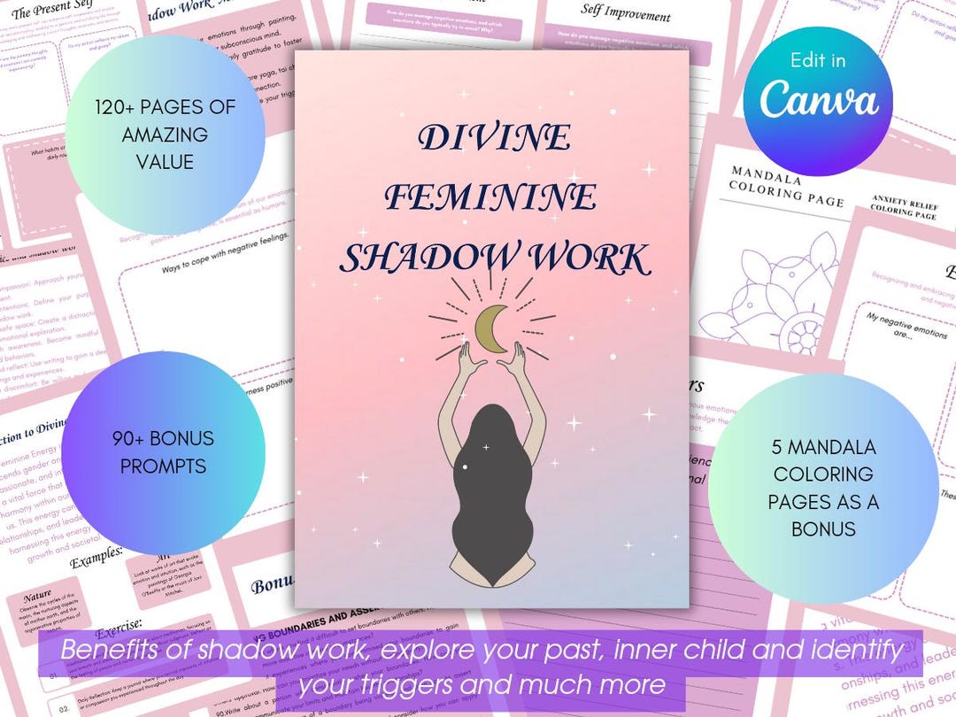 Divine Feminine Shadow Work Journal and Workbook, Printable Digital ...