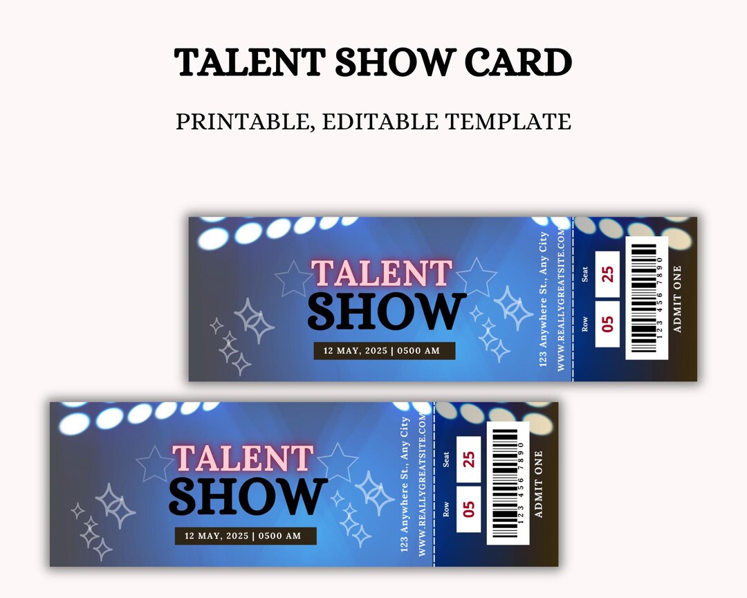 Talent Show Ticket – Custom Event Admission – Perfect Gift for ...