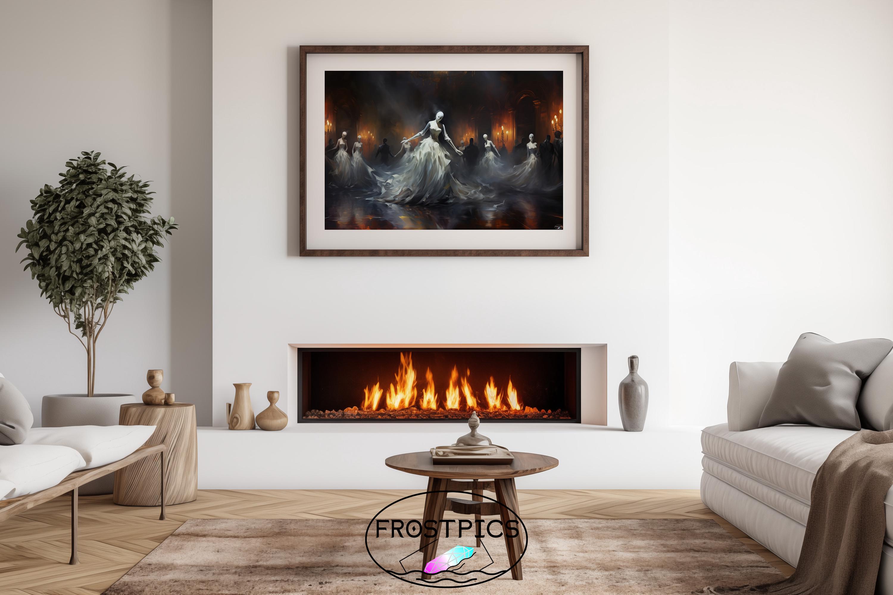 Danse Macabre Halloween Formal Ball Dancing Genre Scene - Landscape ...