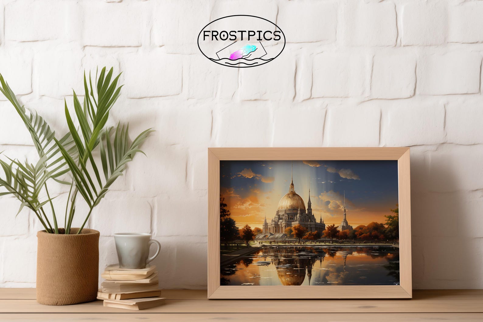 Futurist Basilica Fantasy Church Building Golden Hour - Landscape ...