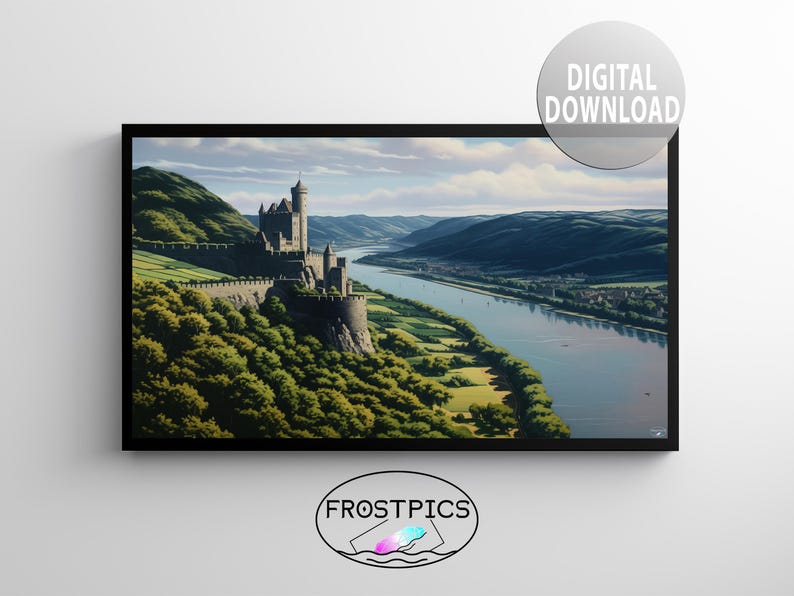 Castle Painting - Printable Wall Art - Digital Download - TV Frame Art ...
