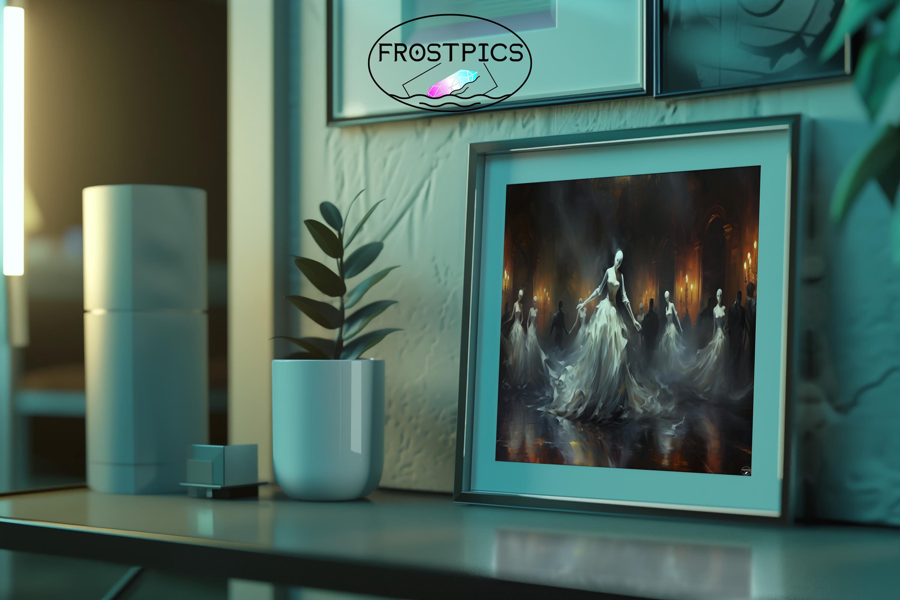 Danse Macabre Halloween Formal Ball Dancing Genre Scene - Landscape ...