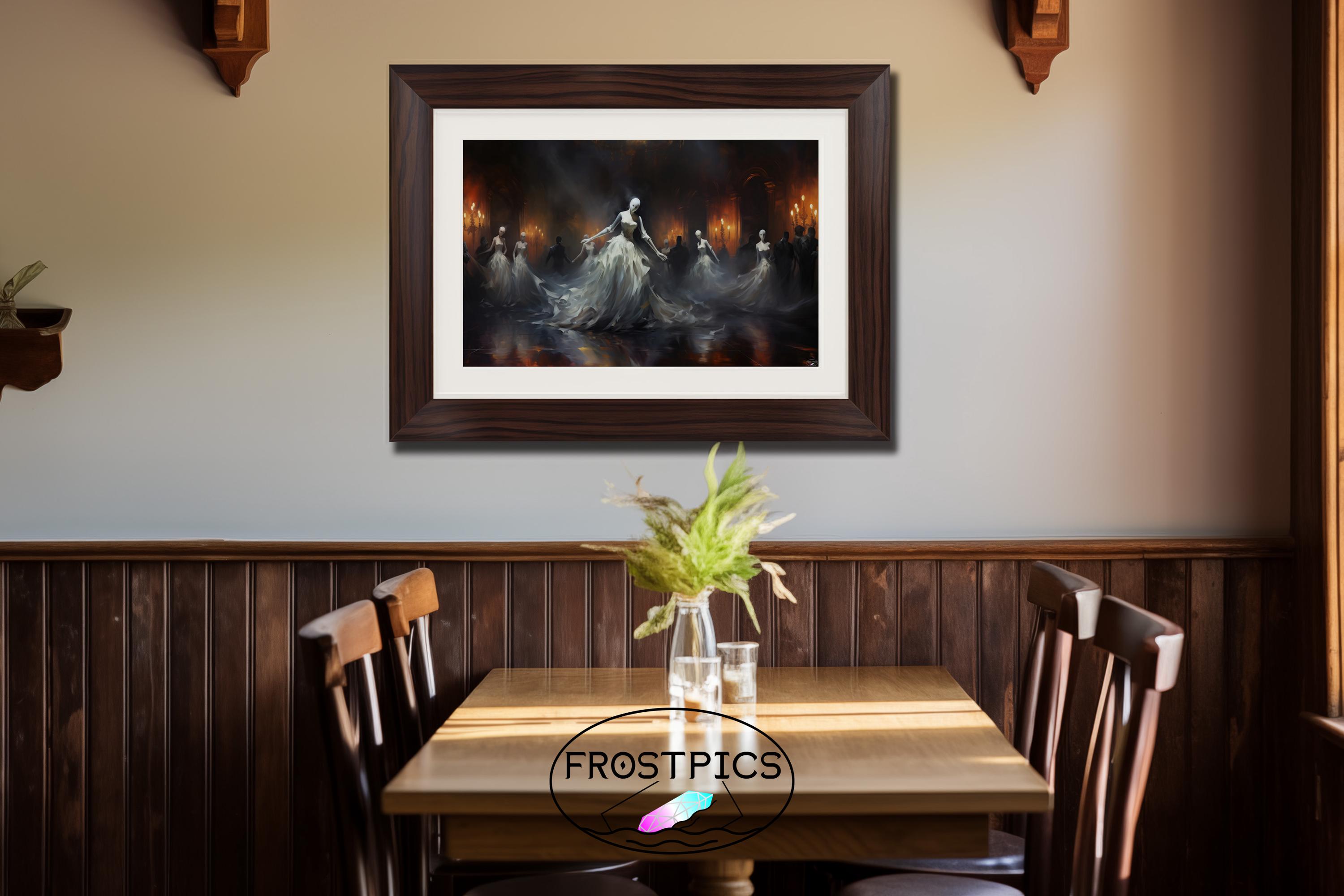 Danse Macabre Halloween Formal Ball Dancing Genre Scene - Landscape ...