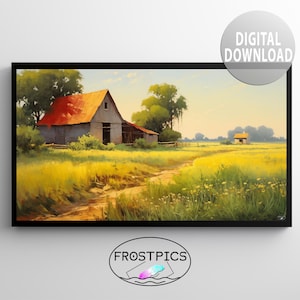 Rural Farm Painting - Printable Wall Art - Digital Download - TV Frame ...