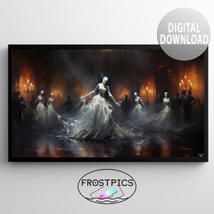Danse Macabre Halloween Formal Ball Dancing Genre Scene - Landscape ...