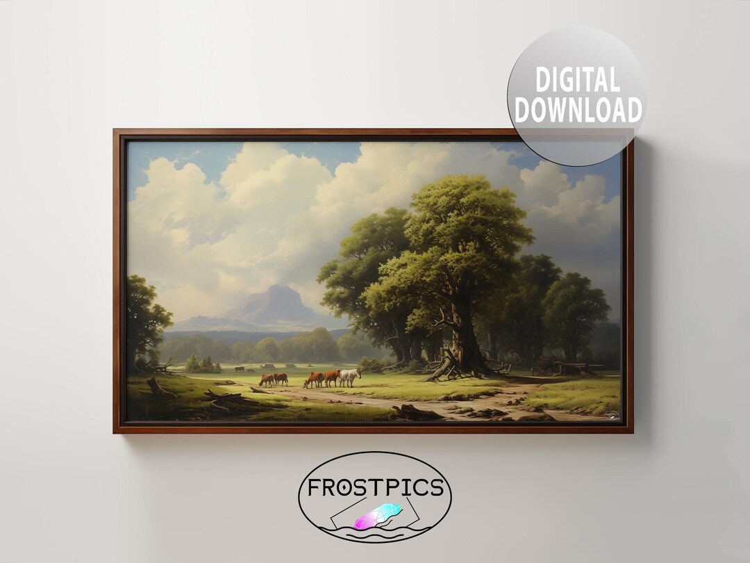 Rural Landscape Painting - Printable Art - Digital Download ...