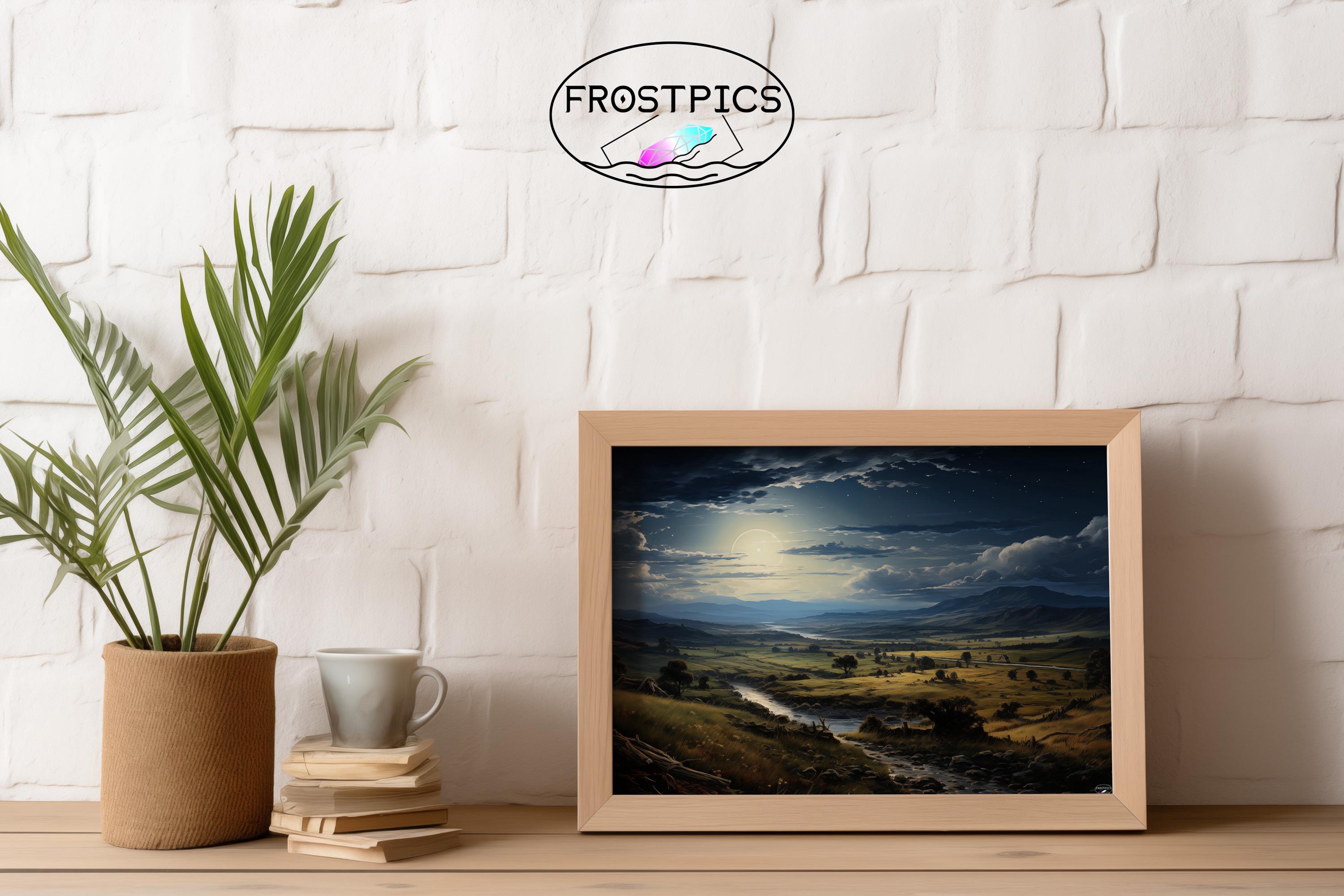 Night-time Landscape Painting - Printable Wall Art - Digital Download ...
