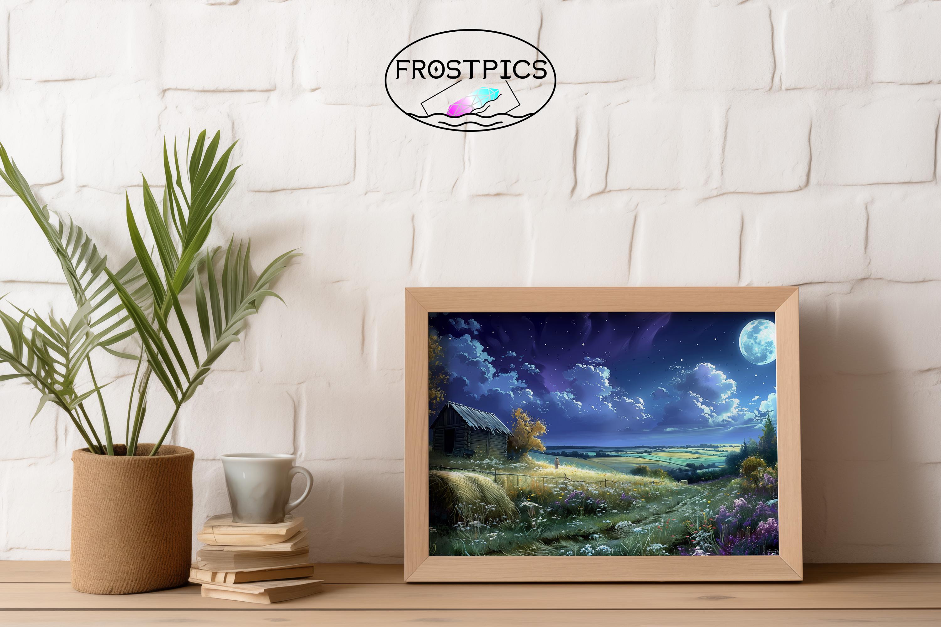 Rural Farm Neon Nightscape Vaporwave Synthscape Fantasy - Landscape ...