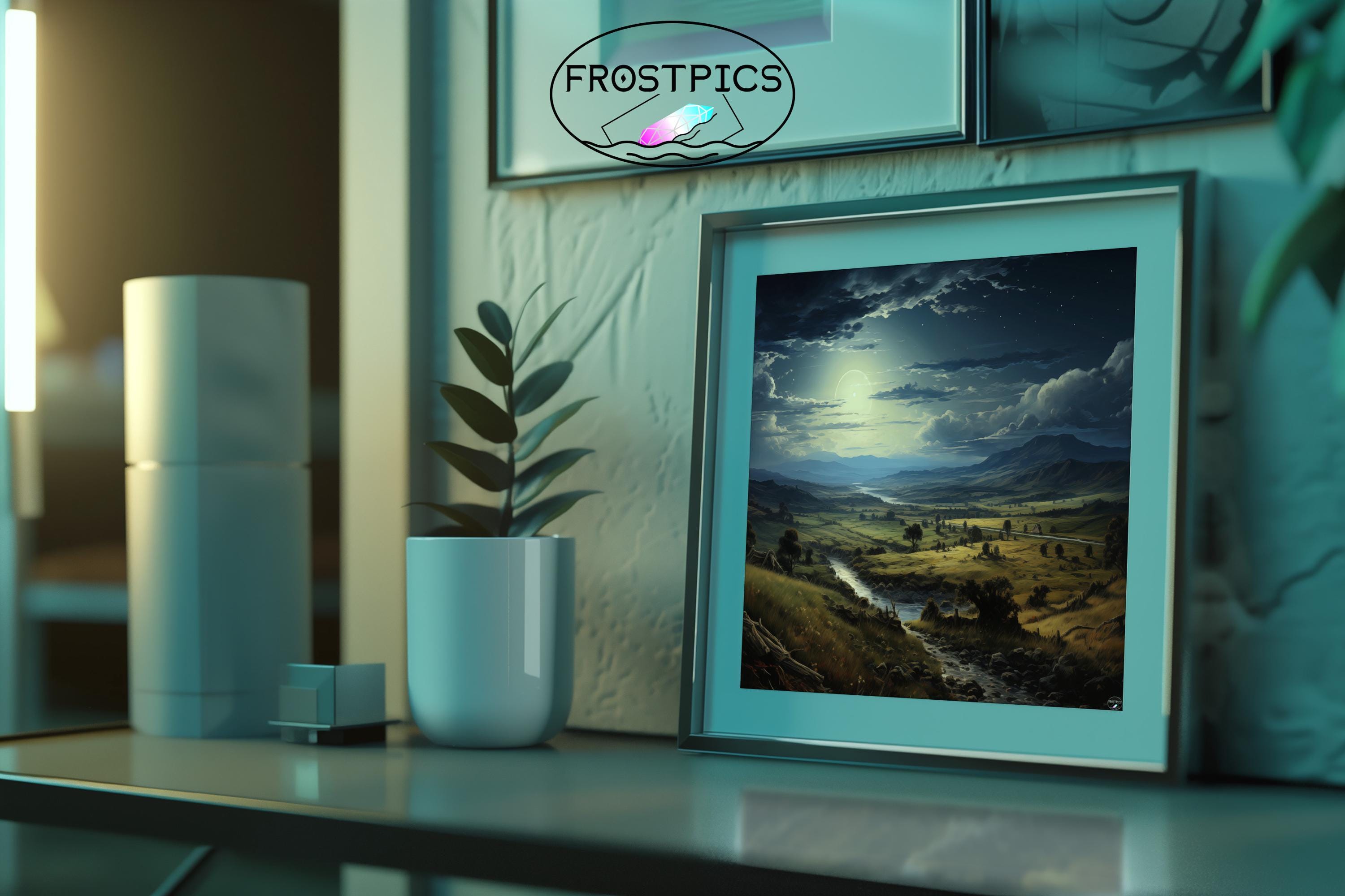 Night-time Landscape Painting - Printable Wall Art - Digital Download ...