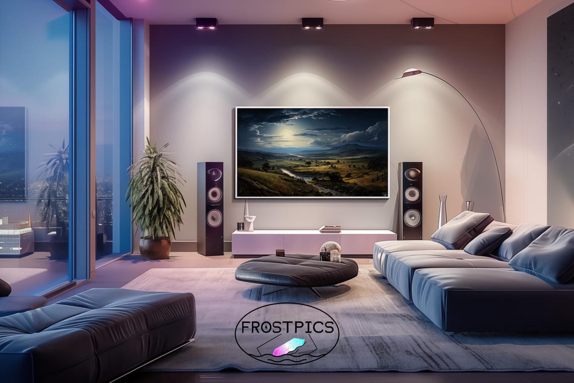 Night-time Landscape Painting - Printable Wall Art - Digital Download ...