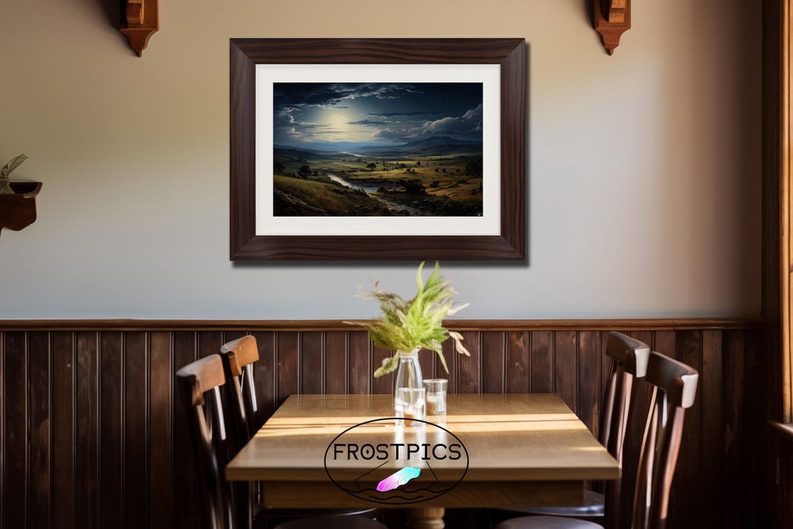 Night-time Landscape Painting - Printable Wall Art - Digital Download ...
