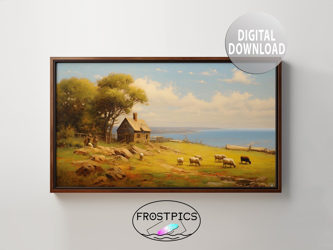 Rural Landscape Painting - Printable Wall Art - Digital Download ...