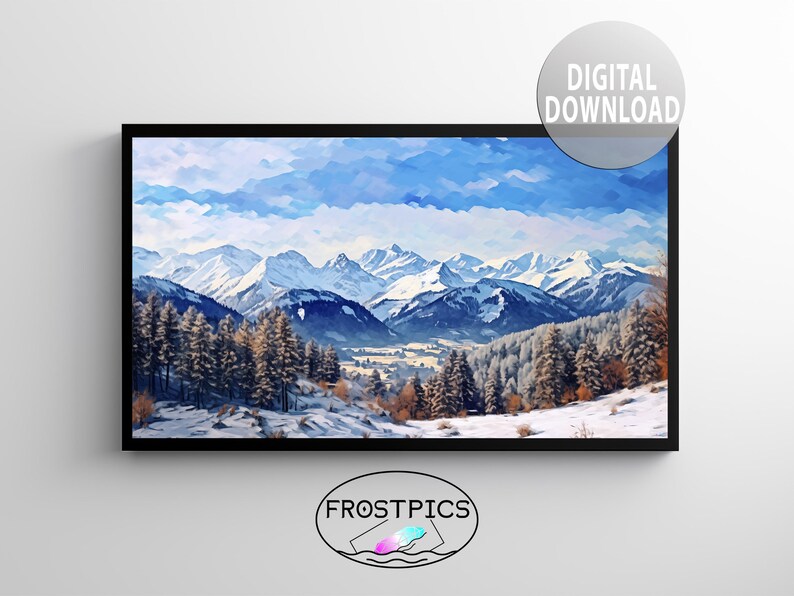 Alpine Painting - Printable Wall Art - Digital Download - TV Frame Art ...