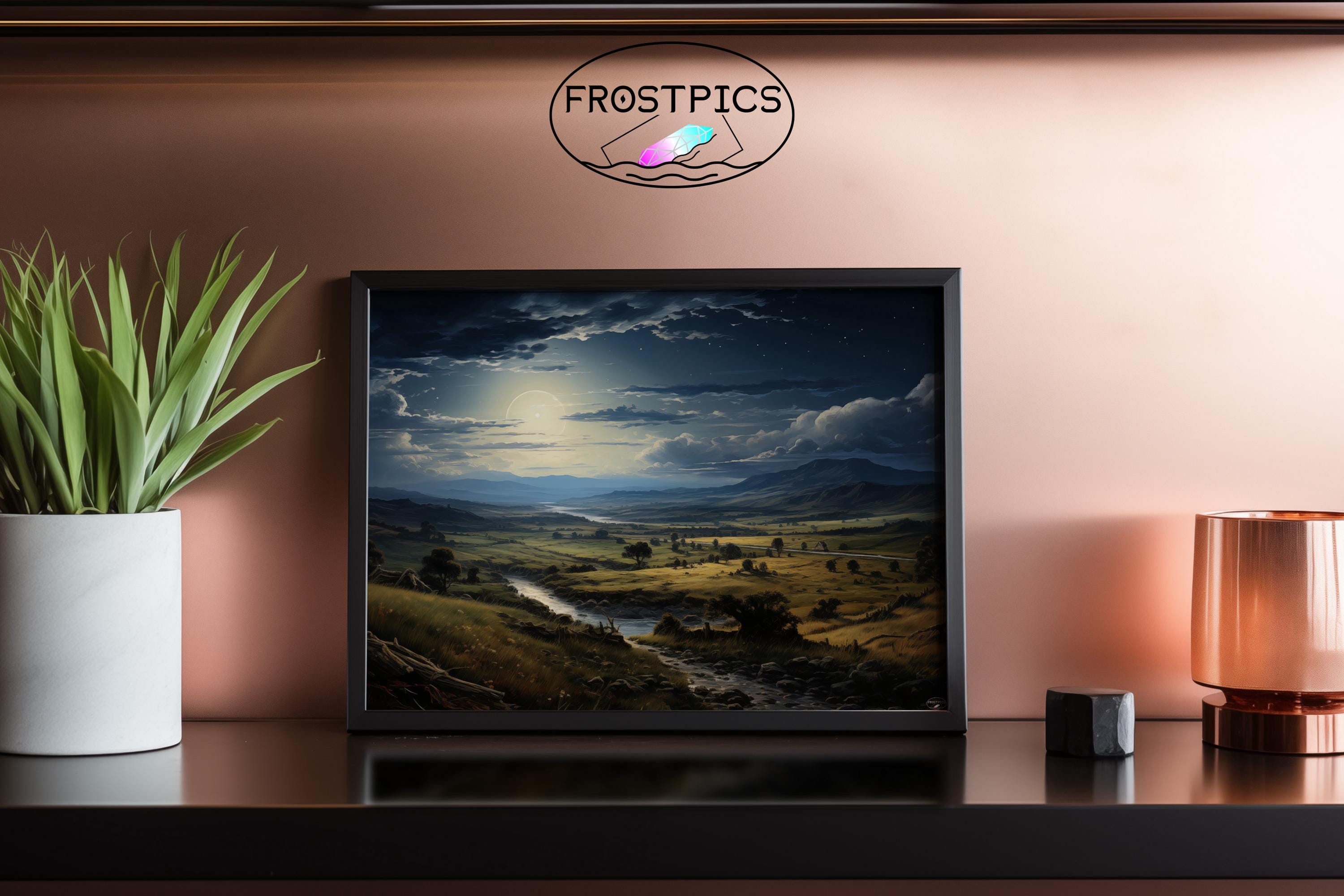 Night-time Landscape Painting Printable Wall Art Digital Download ...