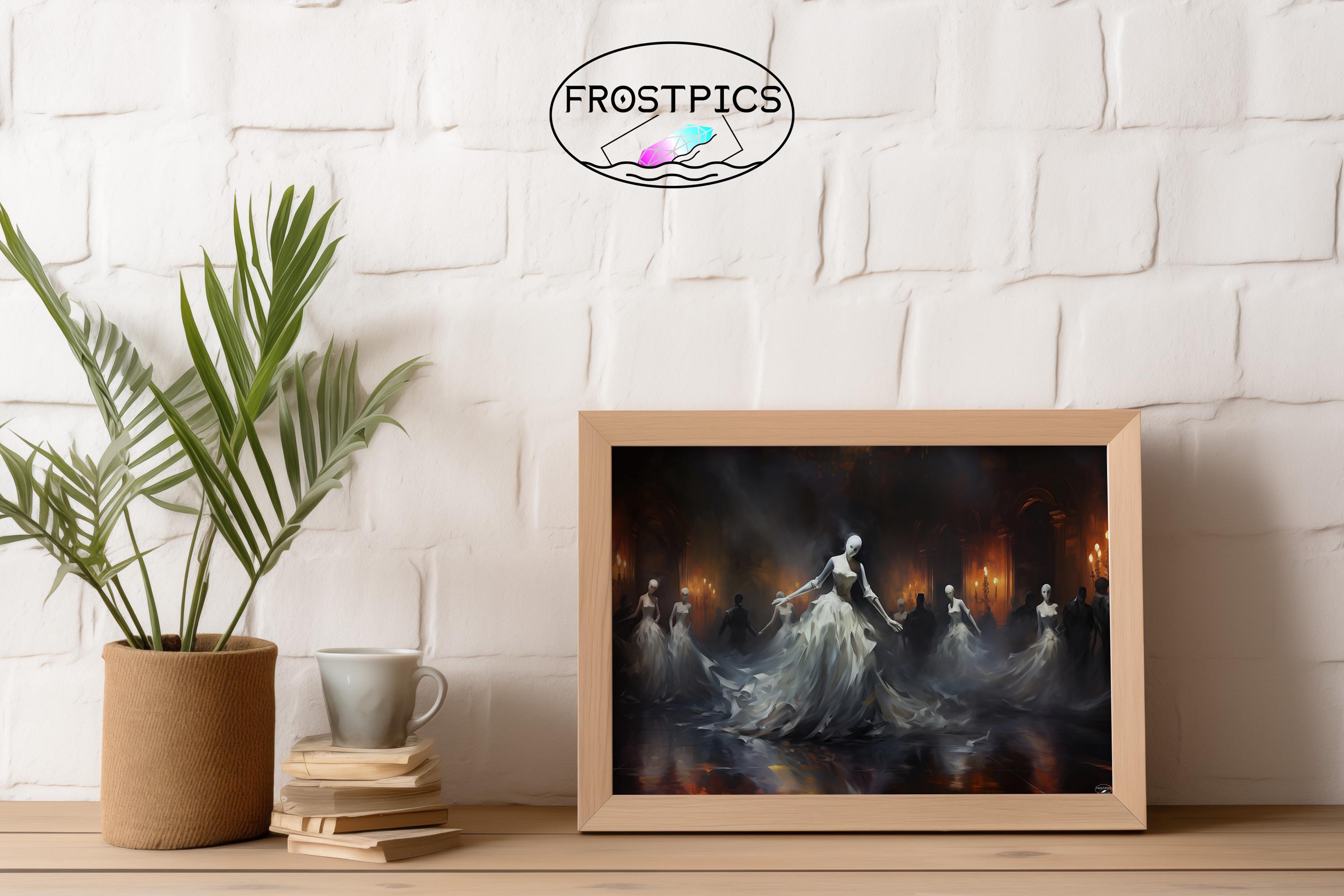 Danse Macabre Halloween Formal Ball Dancing Genre Scene - Landscape ...