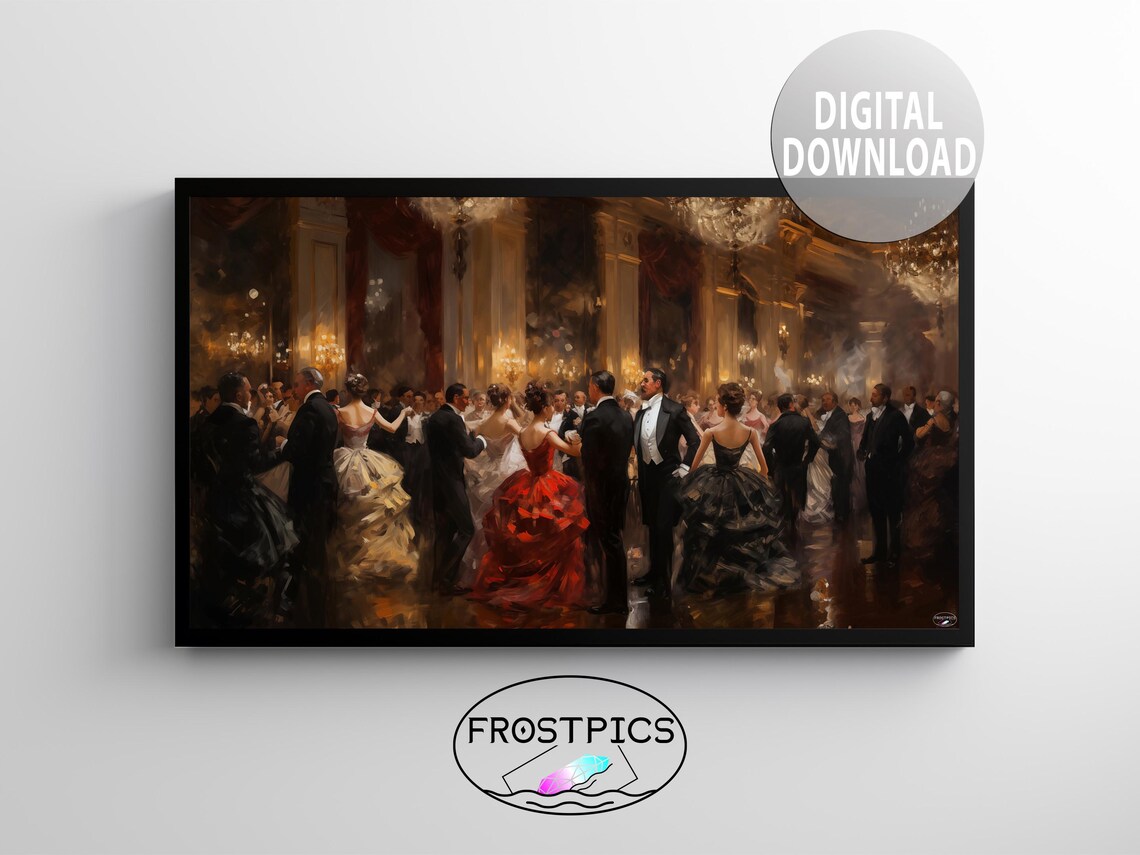 Formal Evening Ball Dancing Wedding Reception Genre Scene - Landscape ...