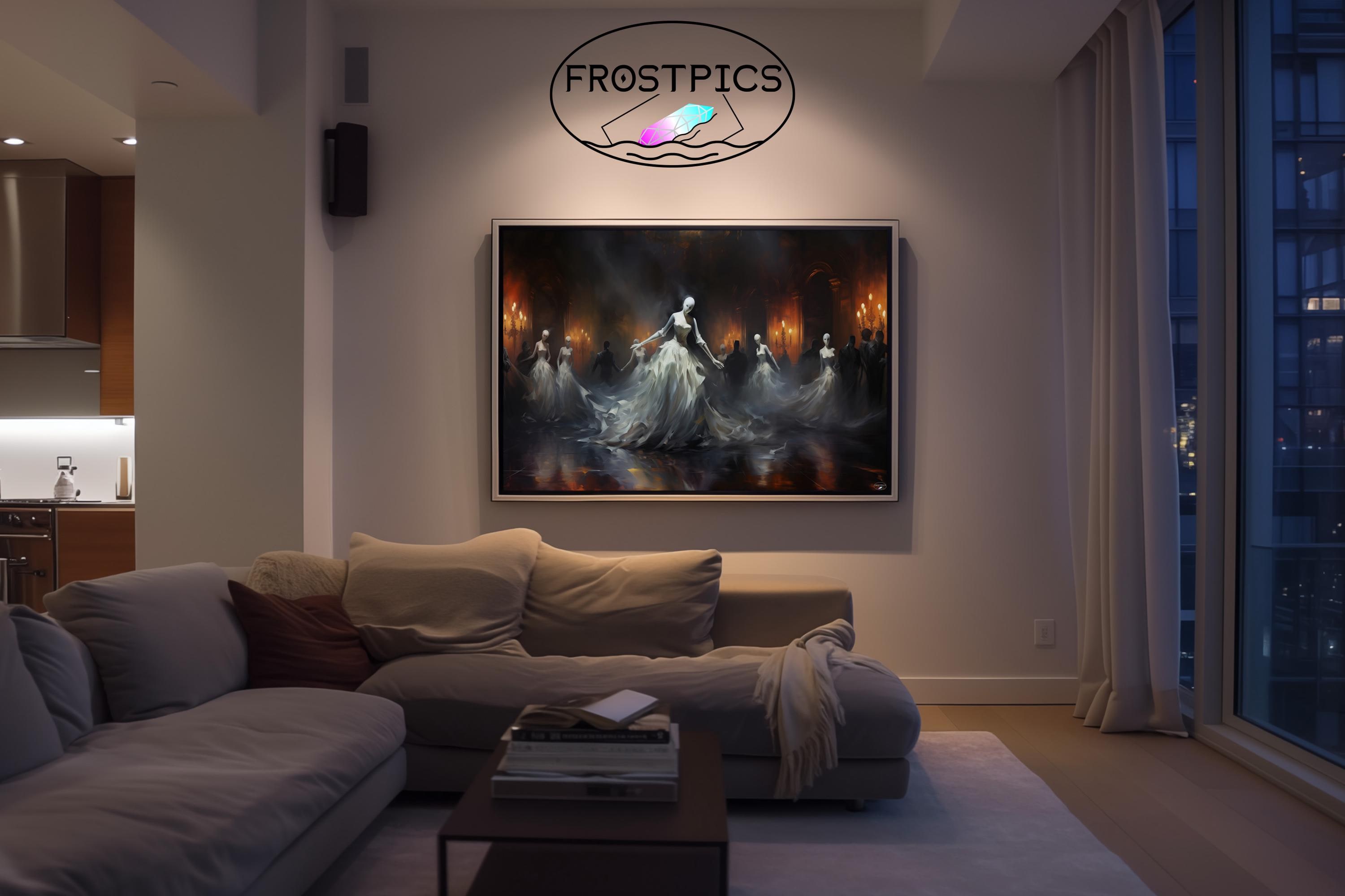 Danse Macabre Halloween Formal Ball Dancing Genre Scene - Landscape ...