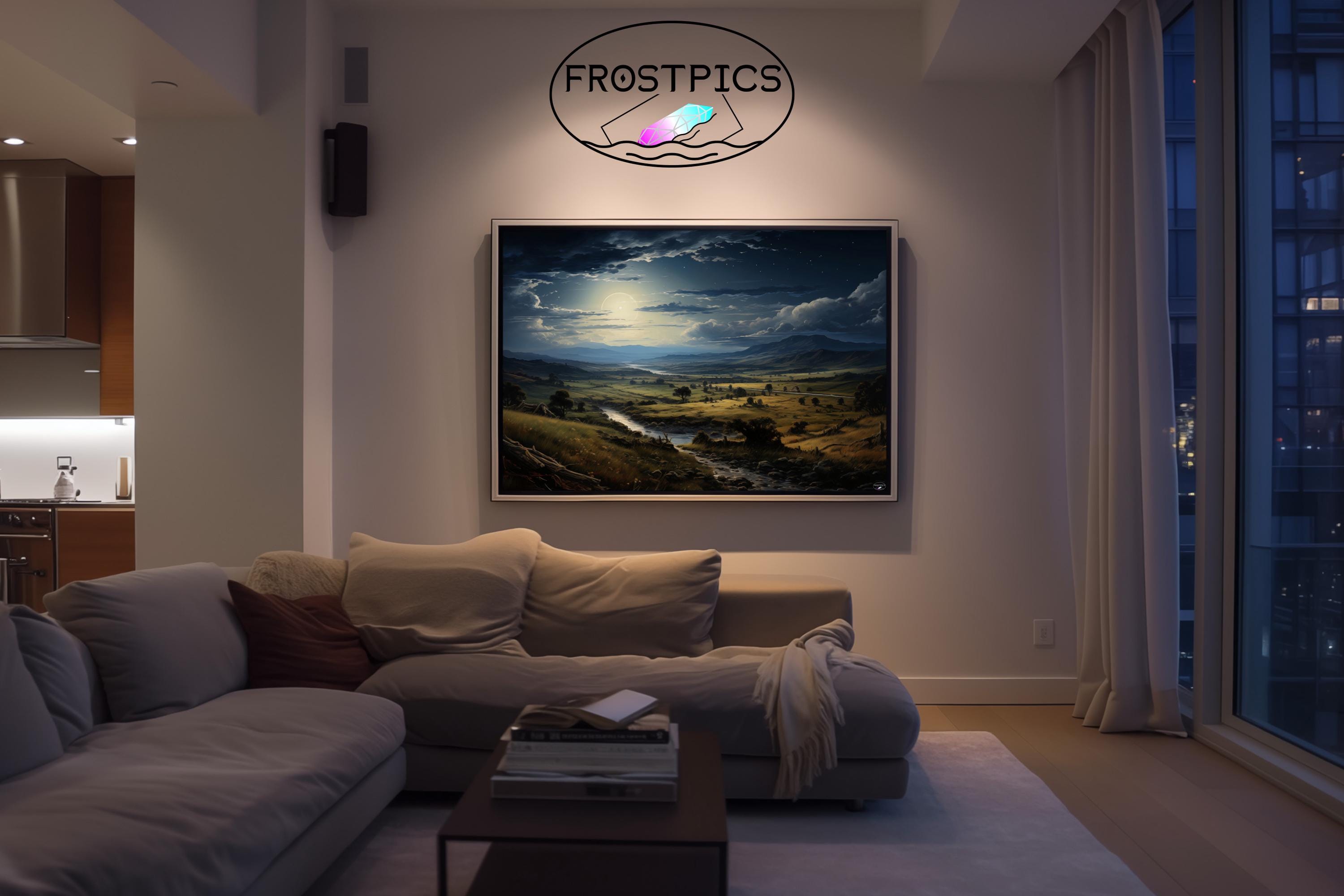Night-time Landscape Painting Printable Wall Art Digital Download ...