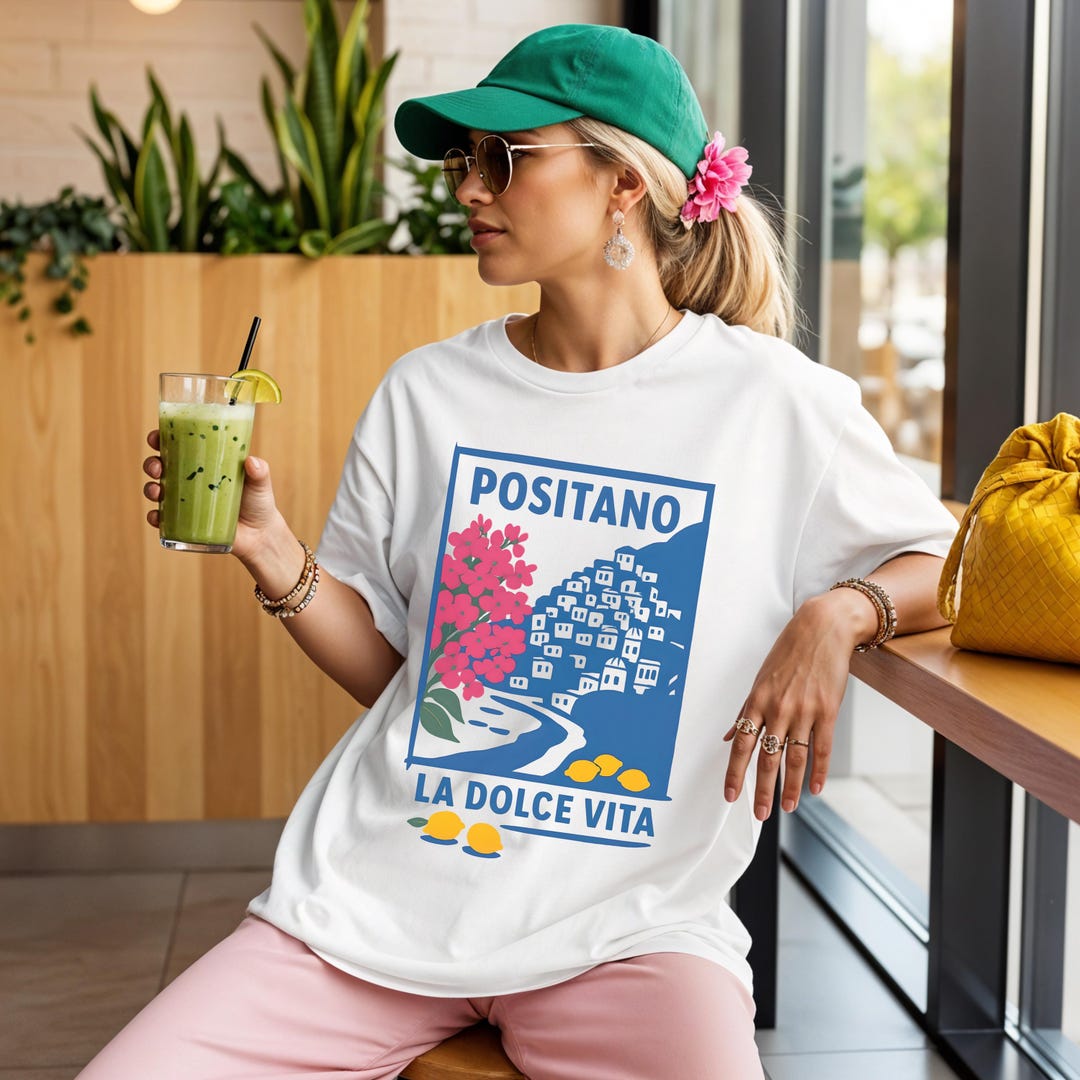 Positano Shirt, Italy Amalfi Coast Lemons T-shirt, La Dolce Vita Shirt ...