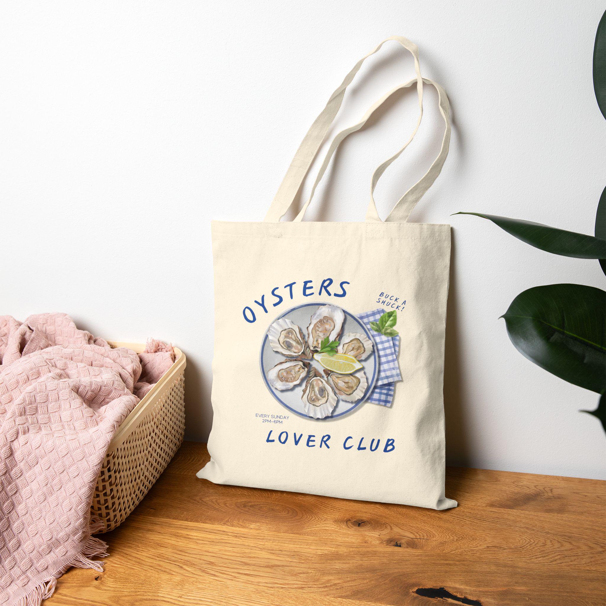 Oysters Lover Club Retro Tote Bag, Oystertote Bag, Italian Theme ...