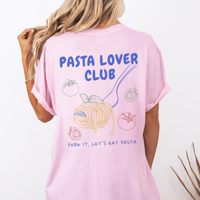 Pasta Lover Club Shirt, Pasta Tomato Girl Summer T-shirt Retro Pasta ...