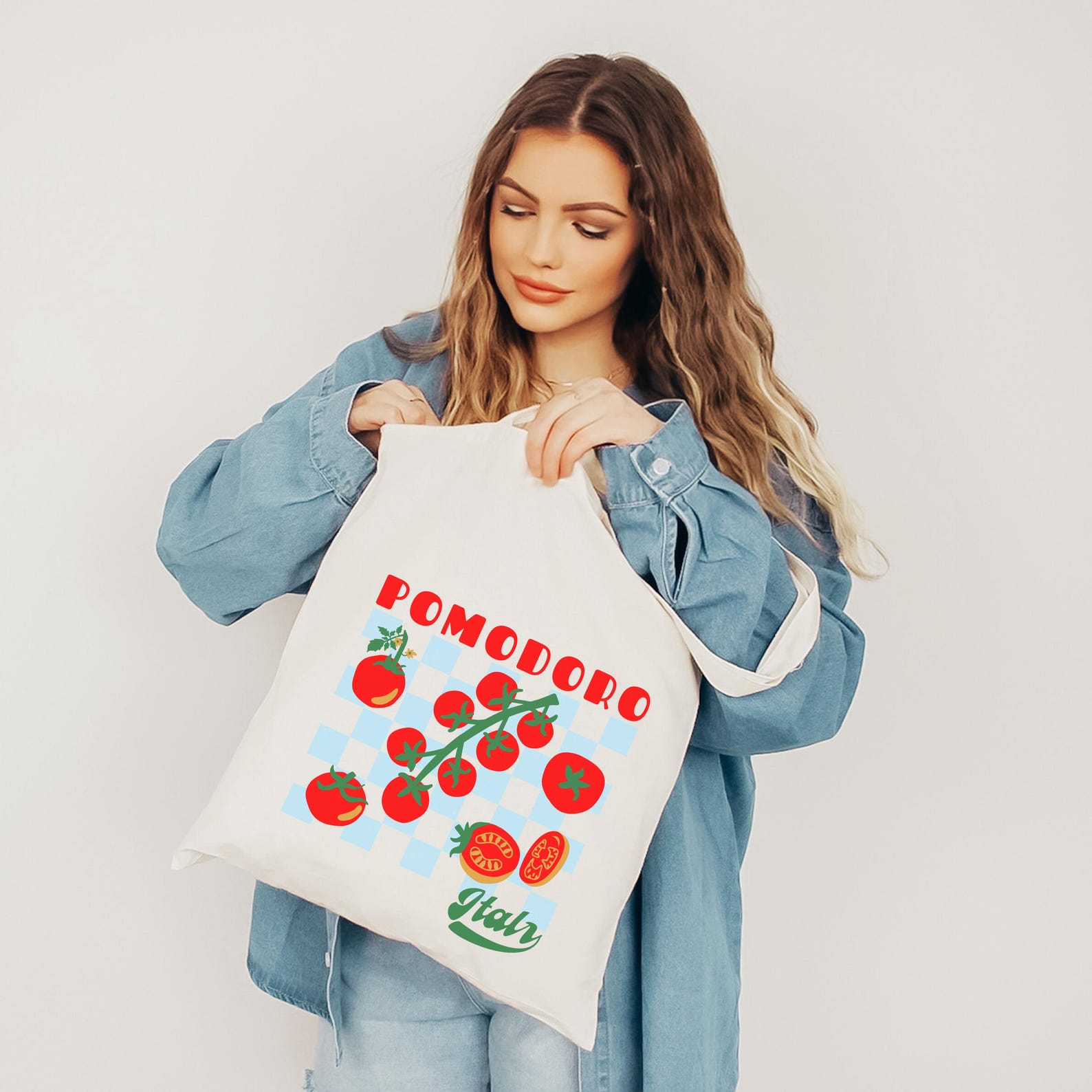 Tomato Tote Bag, Italian Market Tote Bag, Pomodoro Italy Shopping Bag ...