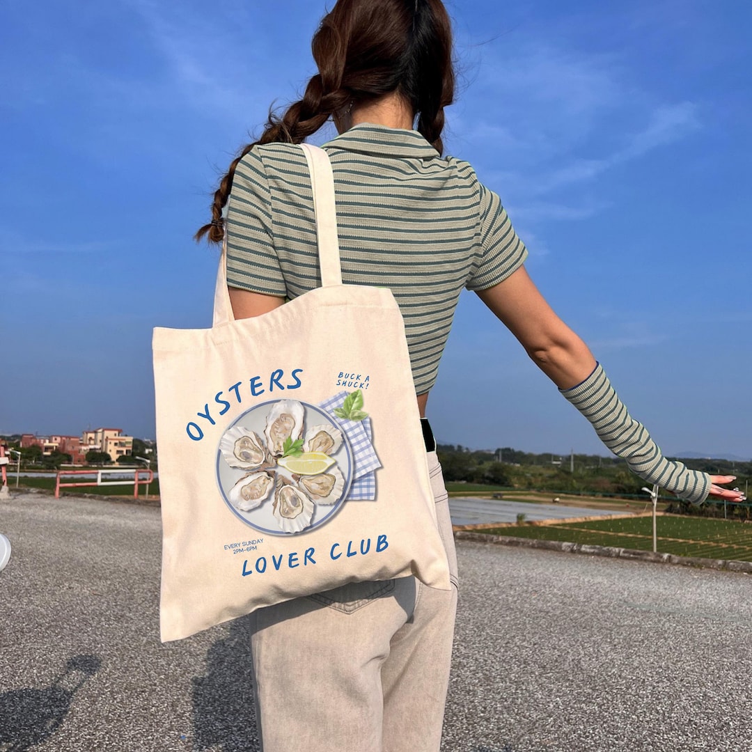 Oysters Lover Club Retro Tote Bag, Oystertote Bag, Italian Theme ...