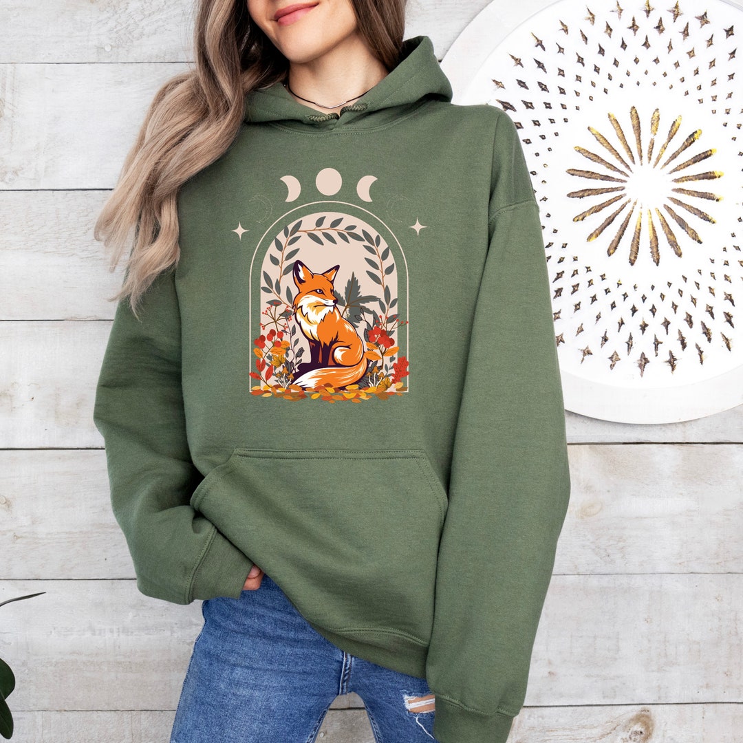 Goblincore Fox Hoodie: Flower Forest Nature Lover Sweater - Etsy