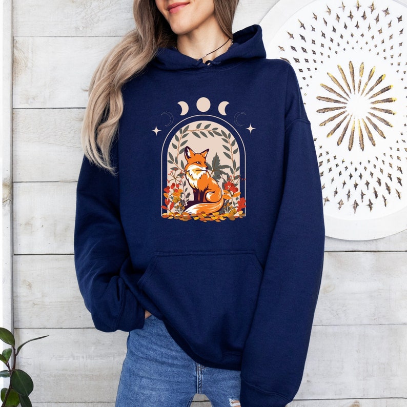 Goblincore Fox Hoodie: Flower Forest Nature Lover Sweater - Etsy