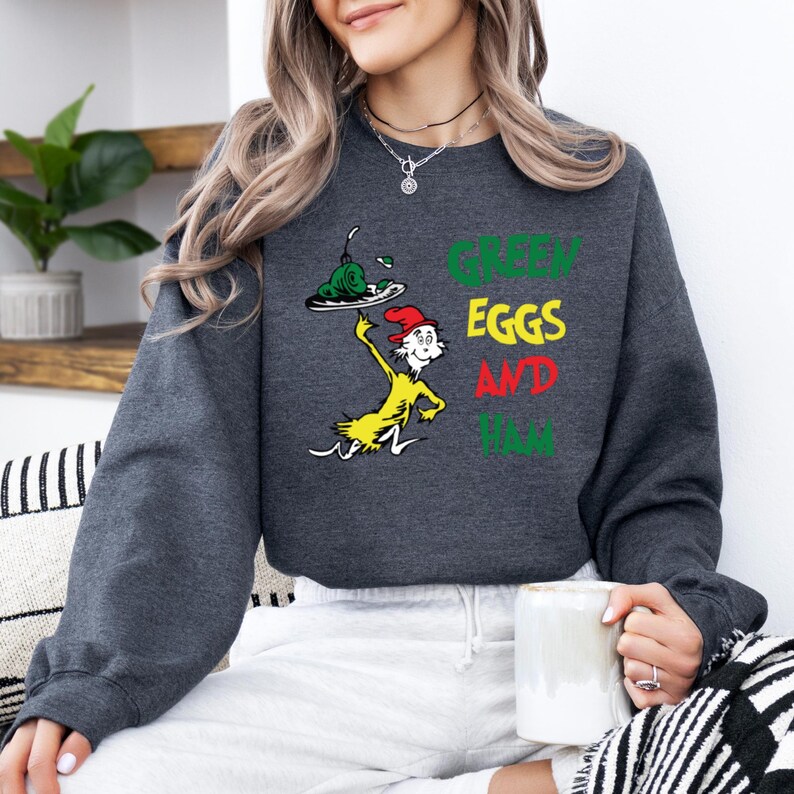 Green Eggs and Ham Sweater, Reading Day Sweatshirt, Cat in Hat Sweater ...