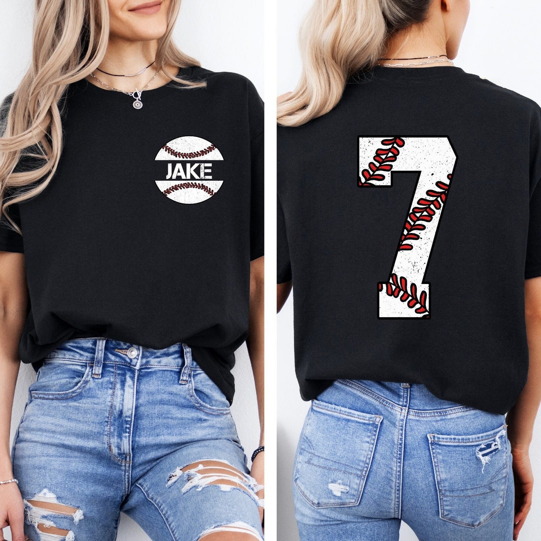 Custom Baseball Mom T-shirt, Baseball Number Shirt, Custom Name and ...