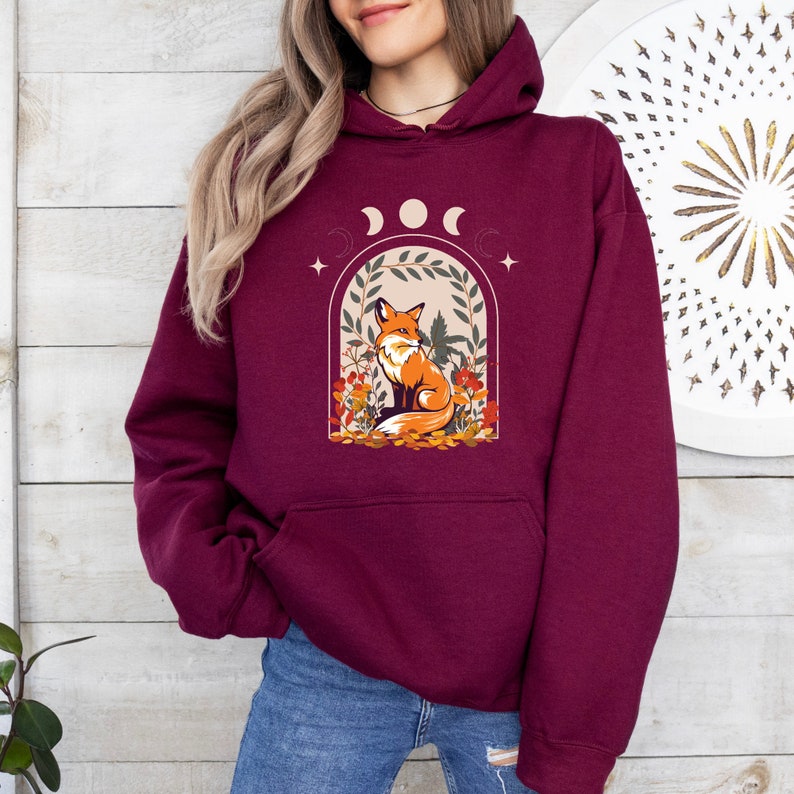 Goblincore Fox Hoodie: Flower Forest Nature Lover Sweater - Etsy