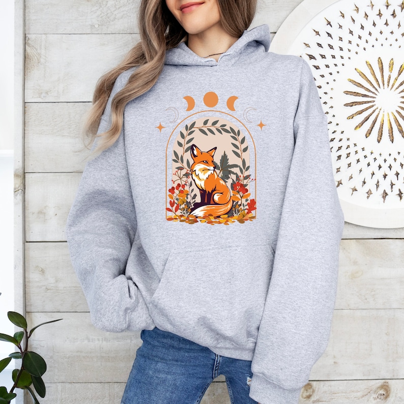Goblincore Fox Hoodie: Flower Forest Nature Lover Sweater - Etsy