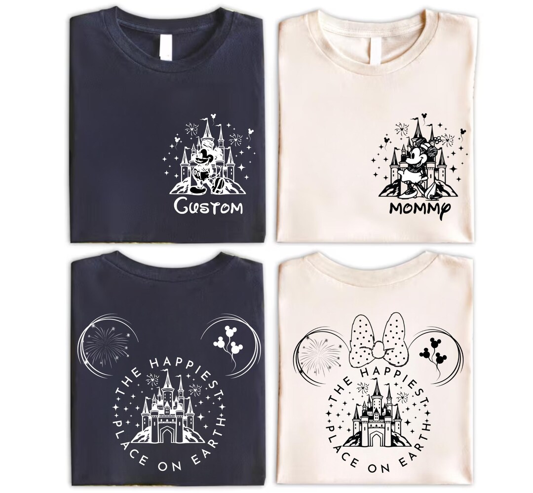 Custom the Happiest Place One Earth Couple T-shirt, Mickey and Minnie ...