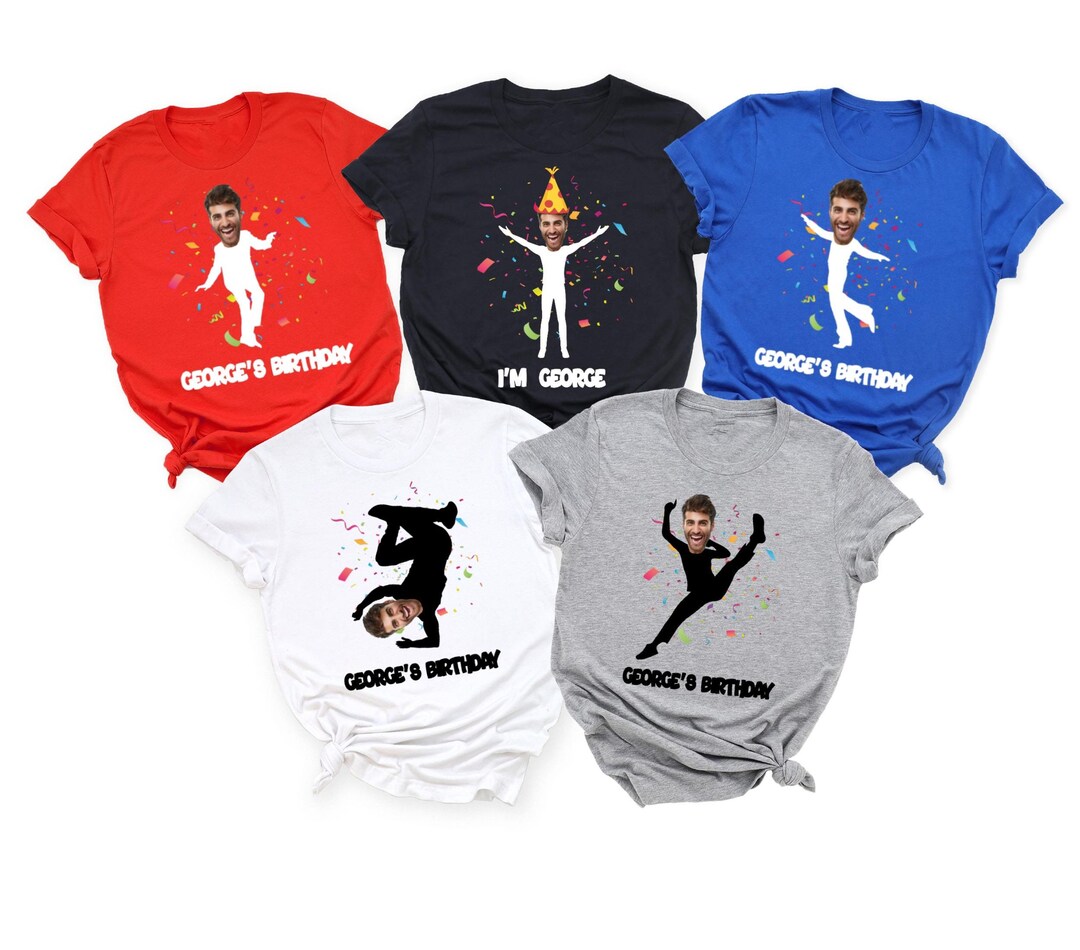 Custom Face Stick Figures Birthday T-shirt, Birthday Photo T-shirt ...