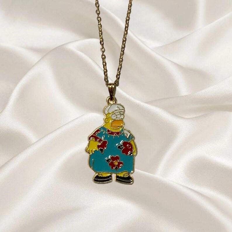 Simpsons Enamel Pendant Necklace, Cartoon Jewellery, Perfect Birthday ...