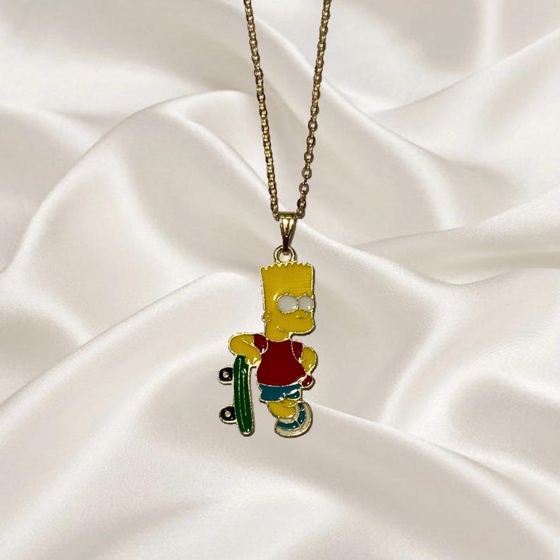Simpsons Enamel Pendant Necklace, Cartoon Jewellery, Perfect Birthday ...