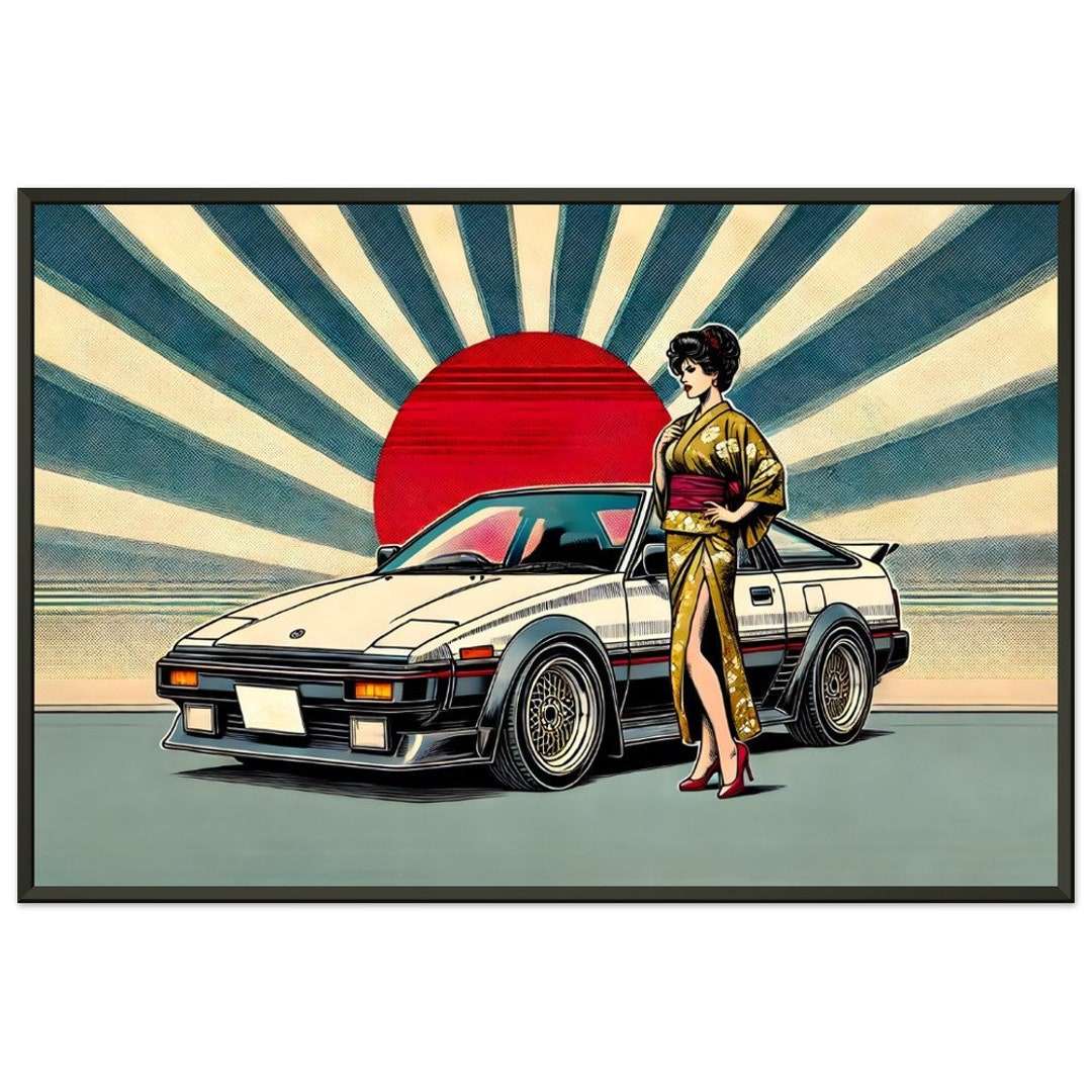 Toyota MR2 Vintage Car Poster Premium Matte Paper Metal Frame ...