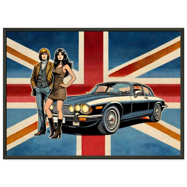 1975 Jaguar XJ-S Vintage Car Premium Matte Paper Metal Framed Poster ...