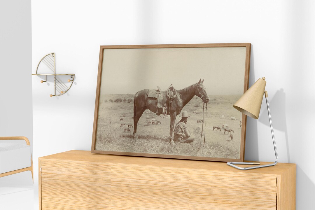 Texas Cowboy Canvas Wall Art Farmhouse Decor Texas Print Horse Rustic ...