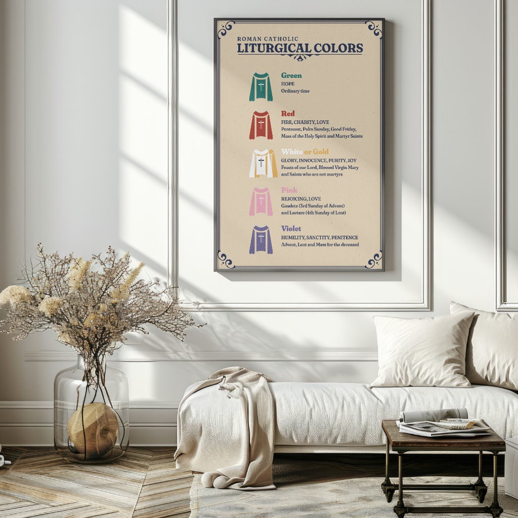 Liturgical Colors Catholic Poster: Vestment Chart, Classroom Decor ...