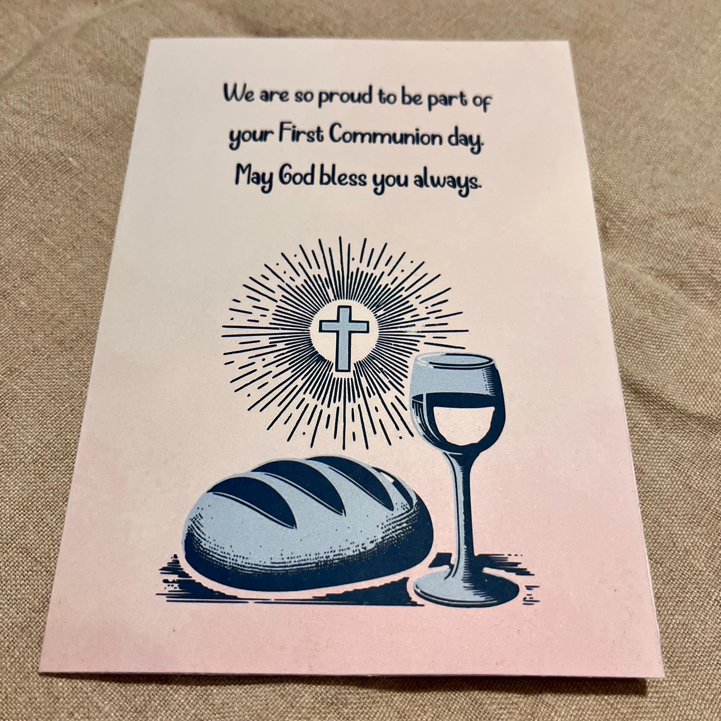 First Holy Communion Congratulations Card Gift - PDF Catholic Printable ...