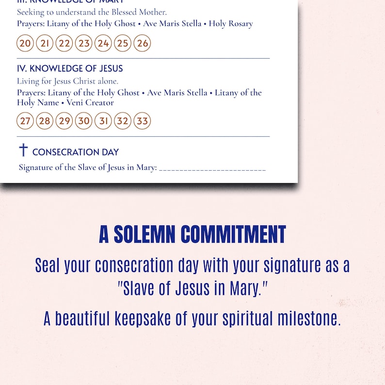 33 Day Total Consecration Tracker Printable: St. Louis De Montfort ...
