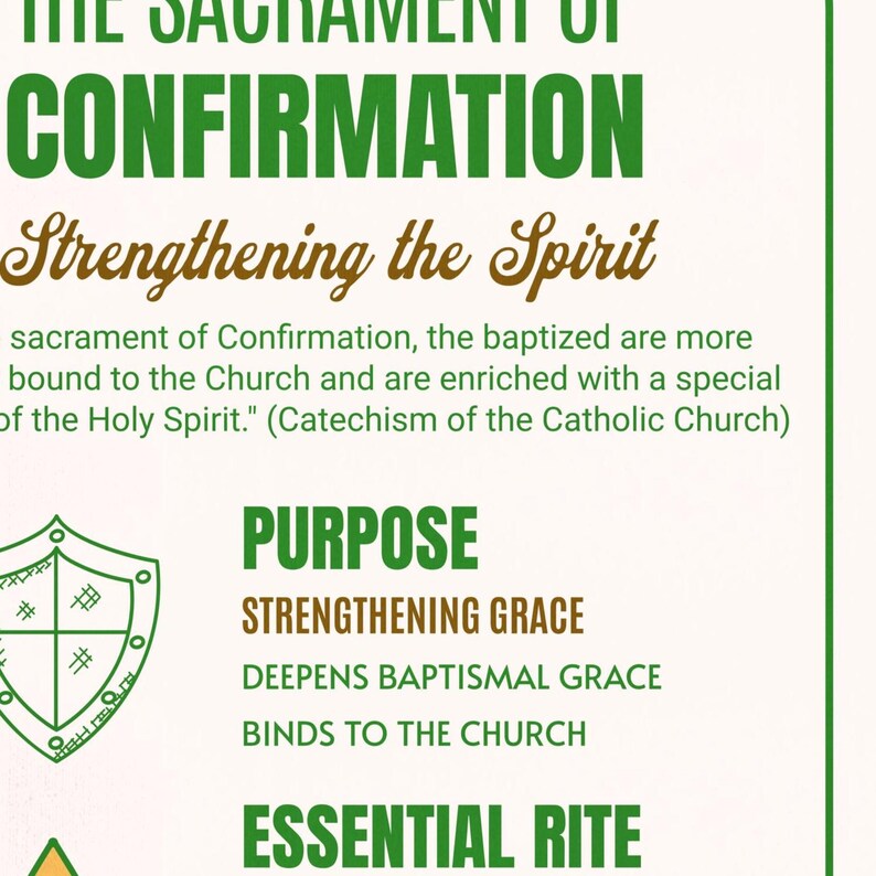 Sacrament of Confirmation Poster: Catechism Lesson Catholic Print ...