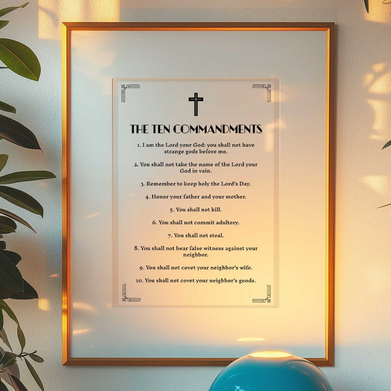The Ten Commandments Poster - Biblical Educational Wall Art (digital ...