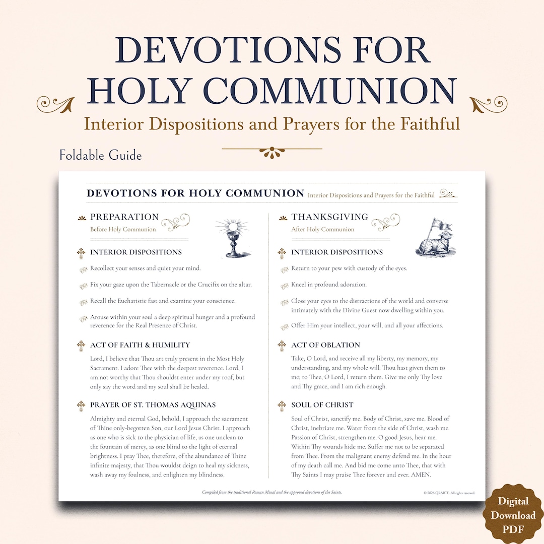 Catholic Pew Guide for Holy Communion: Preparation and Thanksgiving ...