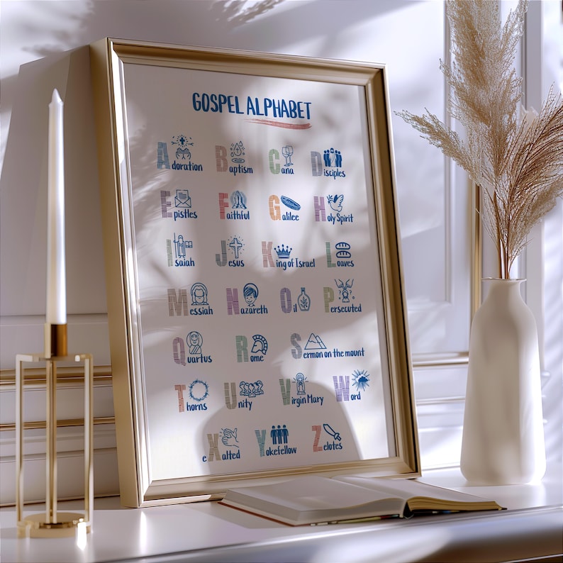 Educational Bible Alphabet Print: Christian Classroom Decor (digital ...