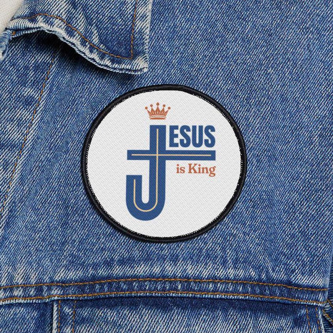 Iron-on Patches, Jesus is King Logo Patch, Christian Religious Gift ...