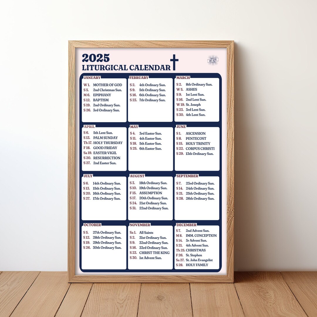 2025 Catholic Printable Liturgical Calendar Christian 2025 Year ...